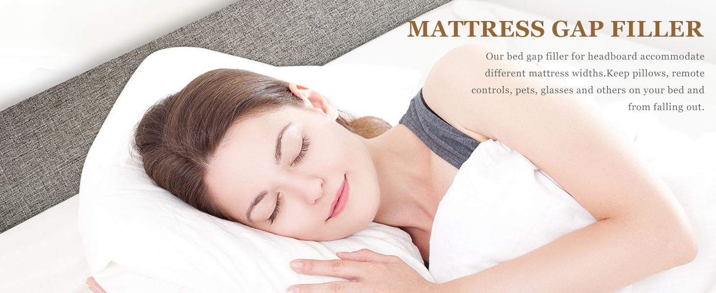 Bed Gap Filler, Bed Crack Filler with Removable Cover,Mattress Extender for Headboard Gap,Spacer ...