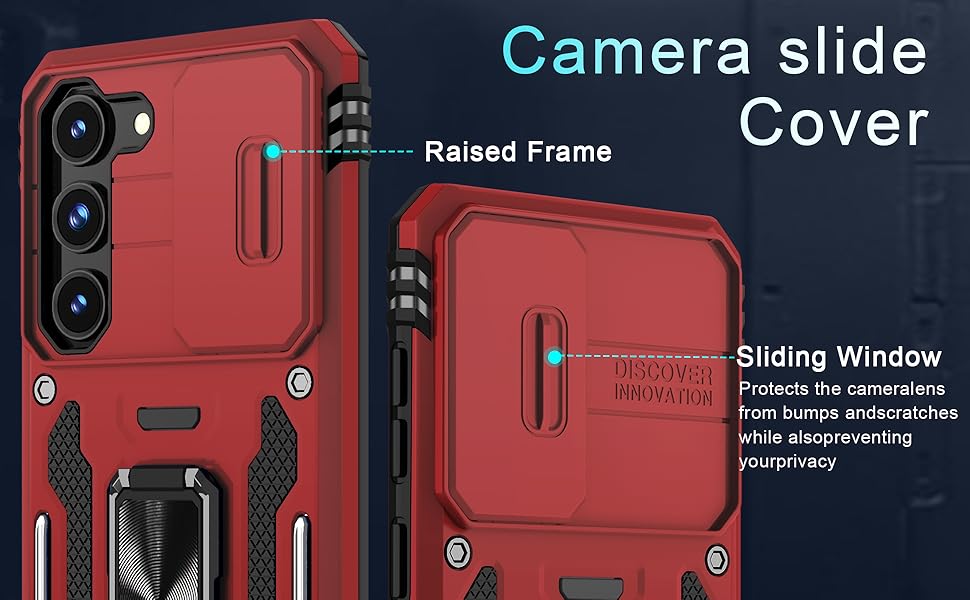 Amazon.com: DEERLAMN for Samsung Galaxy S23 Case with Slide Camera Cover+Screen Protector(2 ...