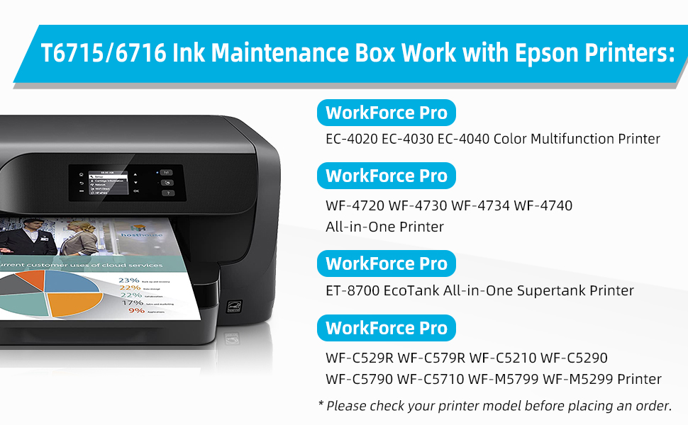 Amazon.com: T6715 T6716 Ink Maintenance Box Replacement for Epson Workforce Pro WF-4730 WF-4740 ...