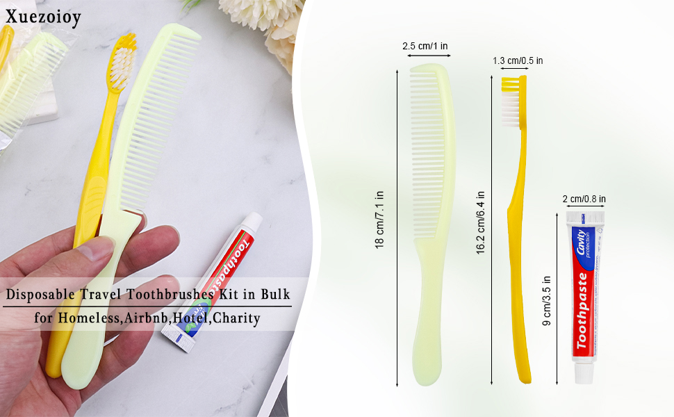 Amazon.com : Xuezoioy 100 Pack Disposable Toothbrushes with Toothpaste ...