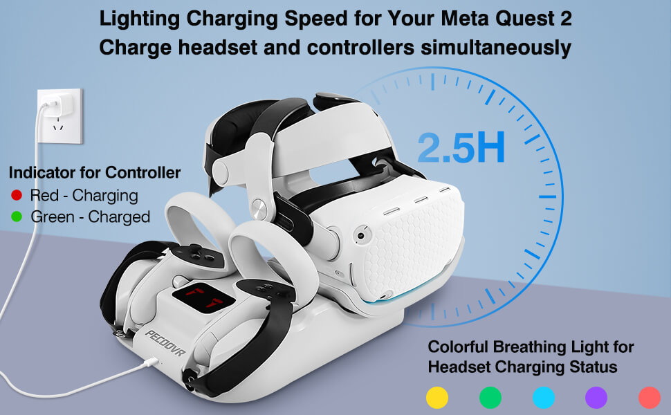 Amazon.com: PECOOVR Charging Dock for Oculus Quest 2 (Support Elite ...