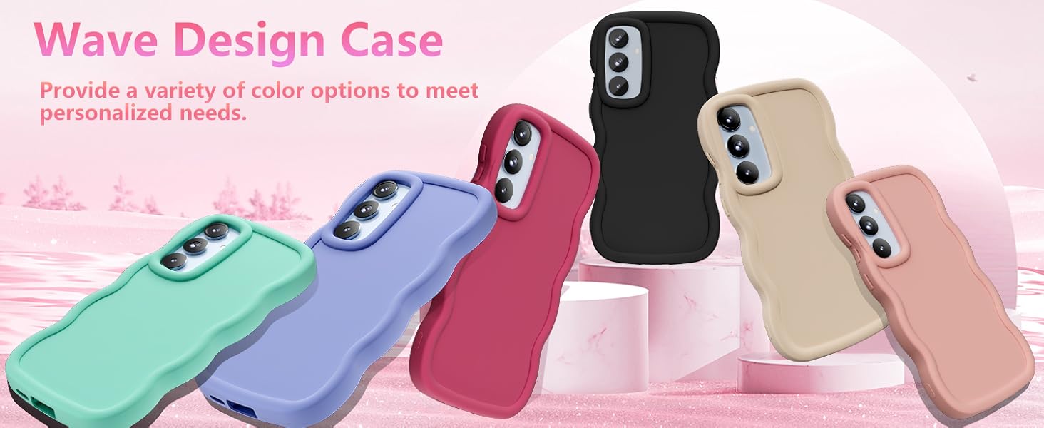 XINYEXIN Liquid Silicone Case for Motorola Moto E14 / Moto G24 / Moto G04, Wave Frame Curly ...