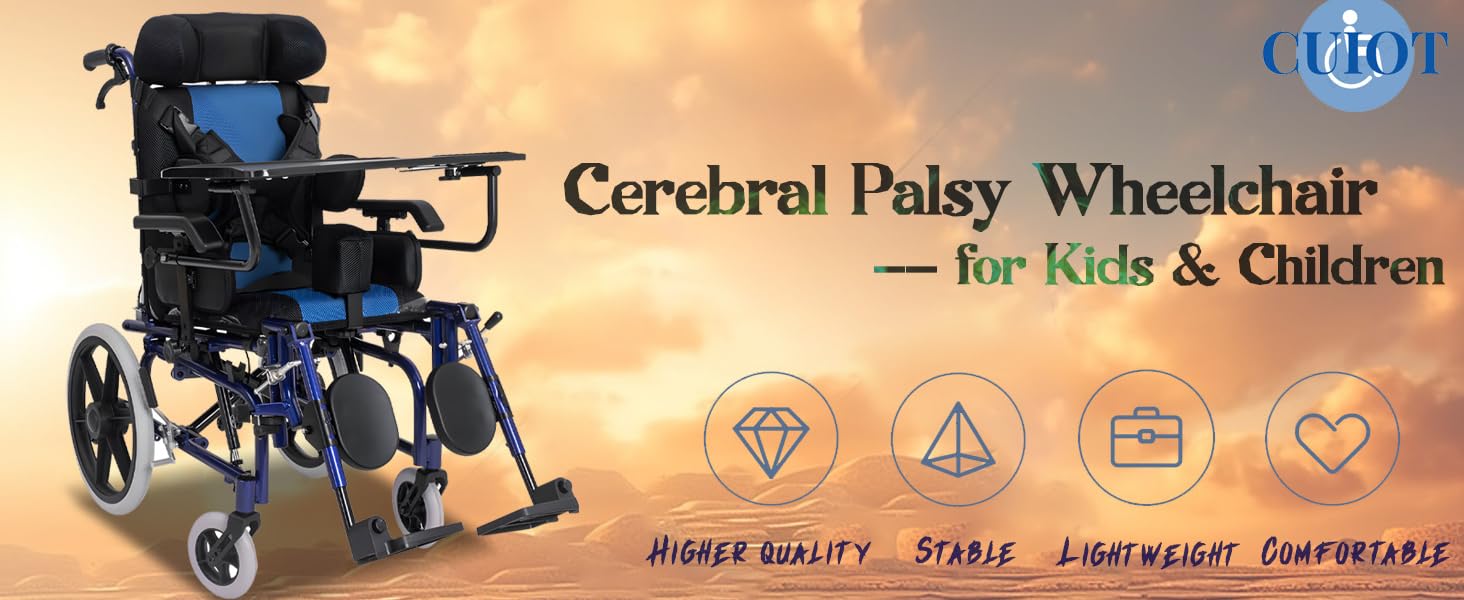 Amazon.com: Foldable Reclining Wheelchair for Cerebral Palsy Kids, Silla De Ruedas for Adult W ...