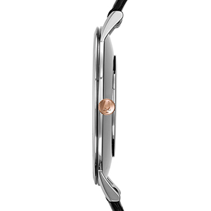 Bulova Classic Quartz Men's Watch, Stainless Steel with Black Leather Strap, Two-Tone (Model ...