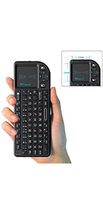 Mini Wireless Multi-media Keyboard Touch Pad Mouse Combo With Scroll Button/Handheld Remote/LED ...