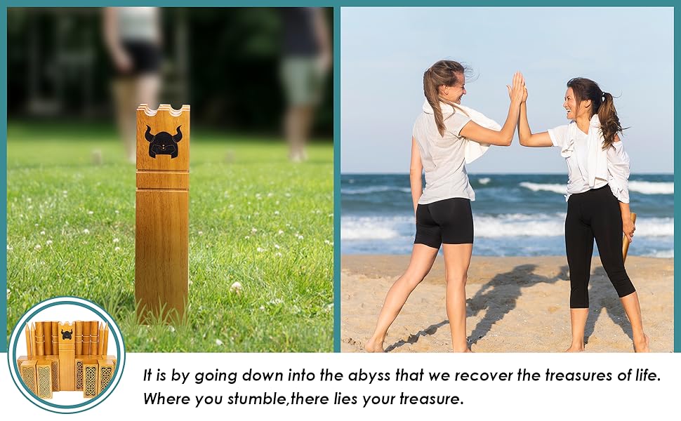 Amazon.com: JstFrU Yard Games Kubb | Kubb Yard Game Set | Outdoo Viking Lawn Game for Adults ...