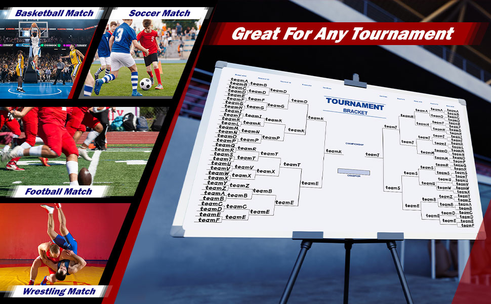 Amazon.com : Pasimy Tournament Bracket Poster Set Includes 24 x 36 Inch ...