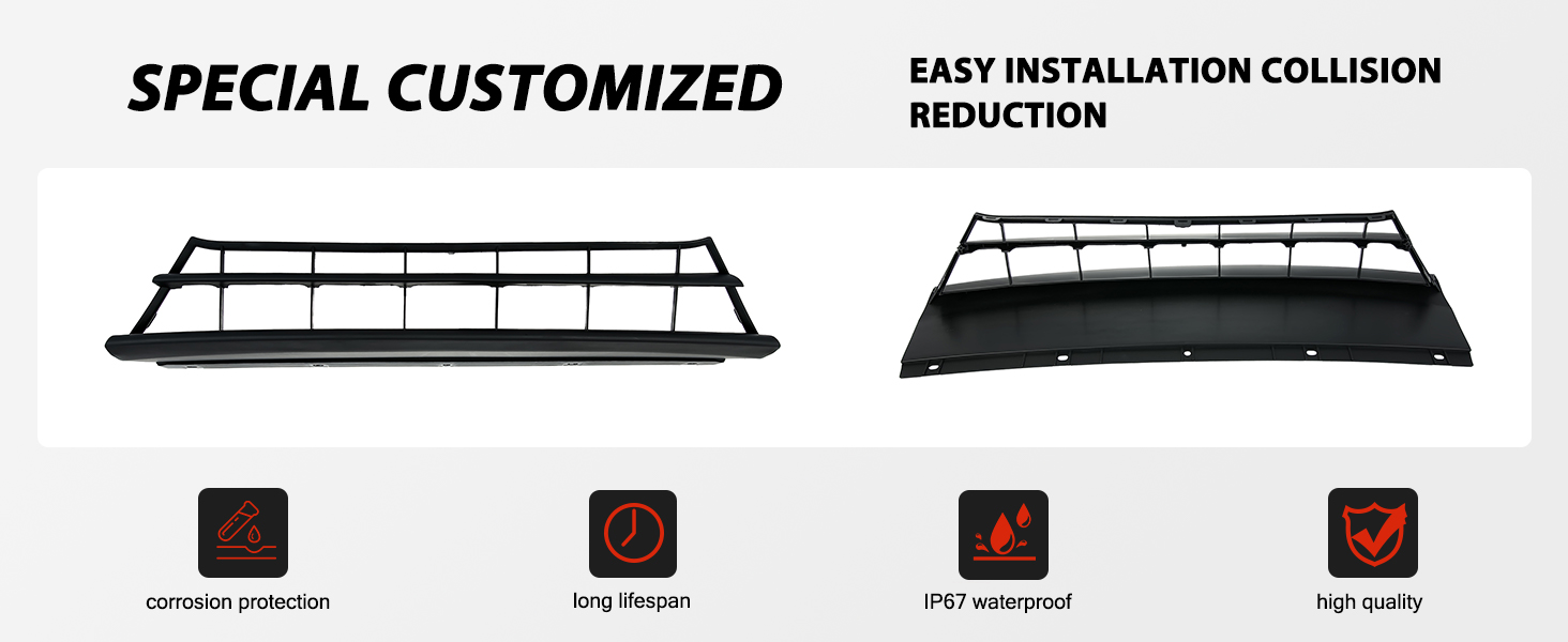 Amazon.com: KARPAL Front Upper Lower Bumper Grille Grill & Headlight Eyelid Molding Filler ...