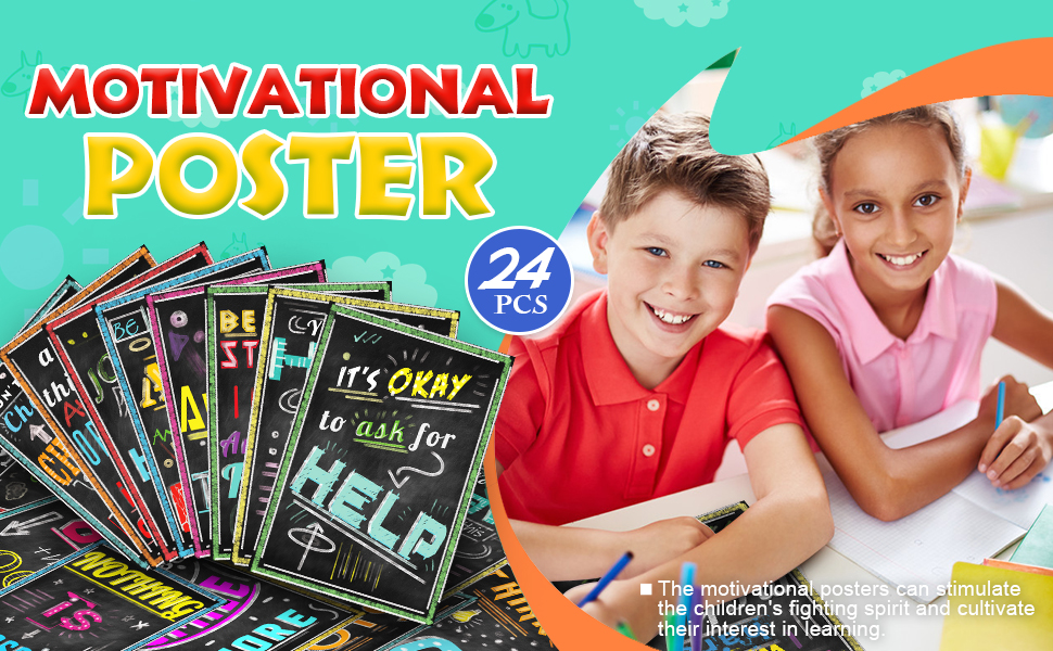 Amazon.com: 24 Pack Motivational Posters for Middle and High School ...