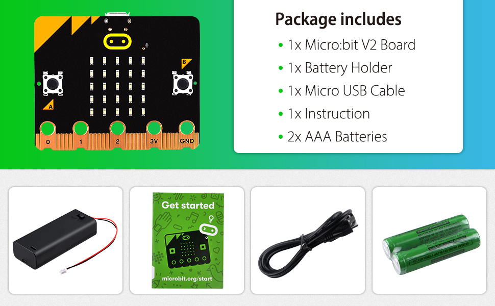 GeeekPi Micro:bit V2 Go Kit Original Microbit V2 Starter Kit, with BBC Micro:bit V2 Board ...