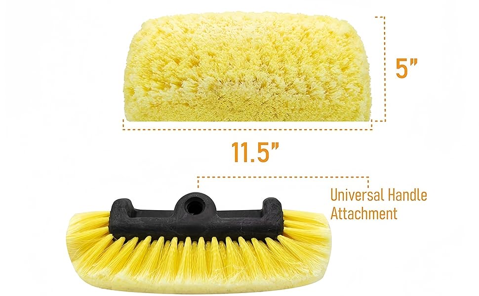 Amazon.com: 60" Car Wash Brush with Long Handle,Flow-Thru Soft Bristle ...