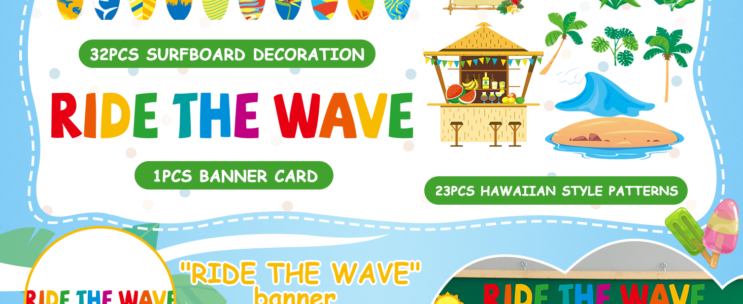 Amazon.com: Summer Classroom Bulletin Board Decorations Hawaiian Back ...