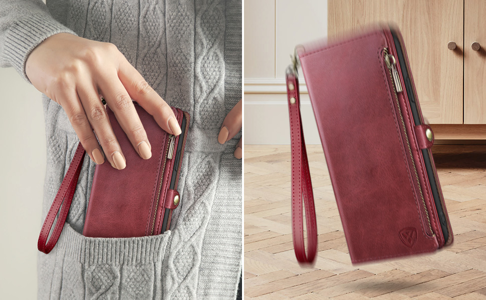 Amazon.com: XcaseBar for Samsung Galaxy S22 Ultra Wallet case with Zipper 【RFID Blocking】 Credit ...