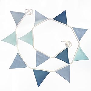 Amazon.com: 2 Strings Blue Pennant Banner Flags Nursery Garland Royal ...