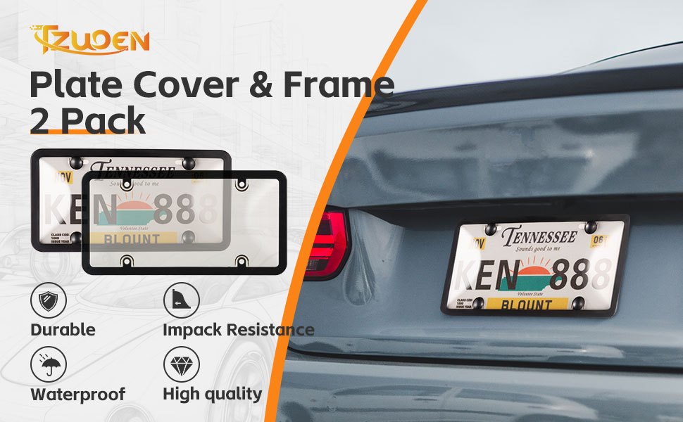 Amazon.com: License Plate Cover & Frames, 2 Pack Clear License Plate Protector, ABS Car Front ...