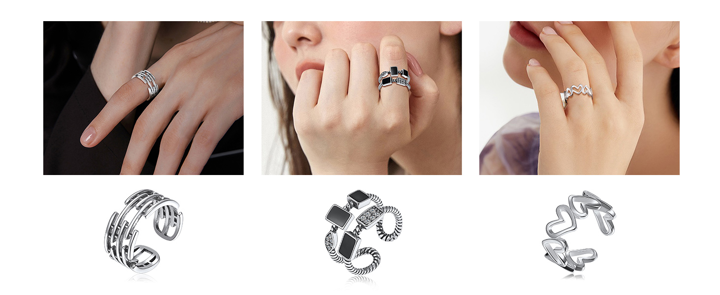 Amazon | ChicSilver ハート 指輪 レディース 人気 かわいい シルバー925 リング フリーサイズ 透かし アクセサリー | リング 通販