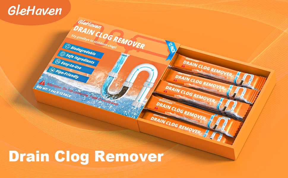Amazon.com: Drain Clog Remover 12 Pack Drain Cleaner Powerful Clogged ...