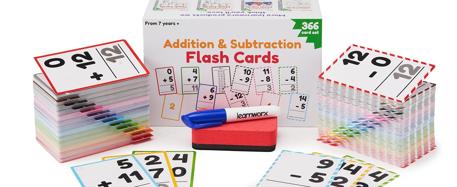 Amazon.com: Addition and Subtraction Flash Cards 1st 2nd 3rd Grade ...