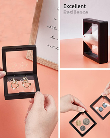 Amazon.com - Enenes 5 PCS 3D Floating Coin Display Case with Stands, 2.75X2.75 Inch Suspension ...