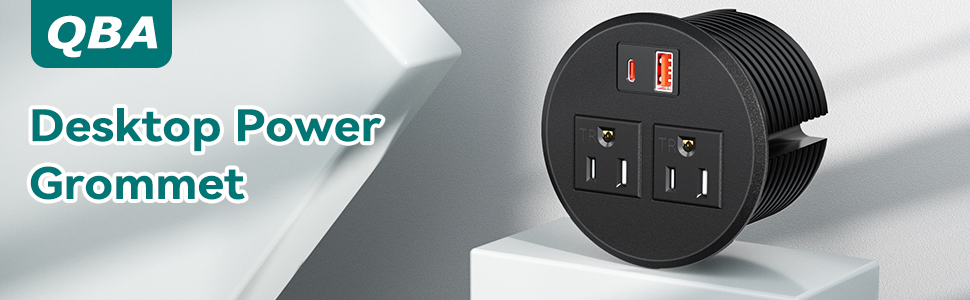 Amazon.com: Desktop Power Grommet with PD 20W USB C, Recessed Power Strip with 2 (TR) AC Outlets ...