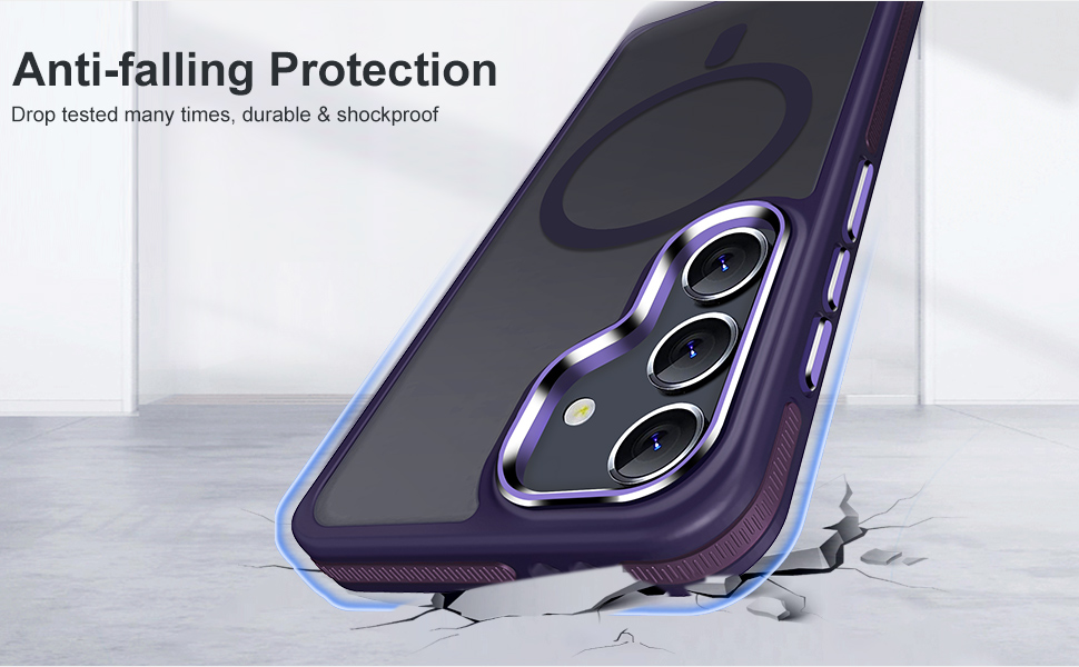 Amazon.com: MALEWOLF Magnetic Case for Samsung Galaxy S24 Fe, Color Hybrid Translucent Cover ...