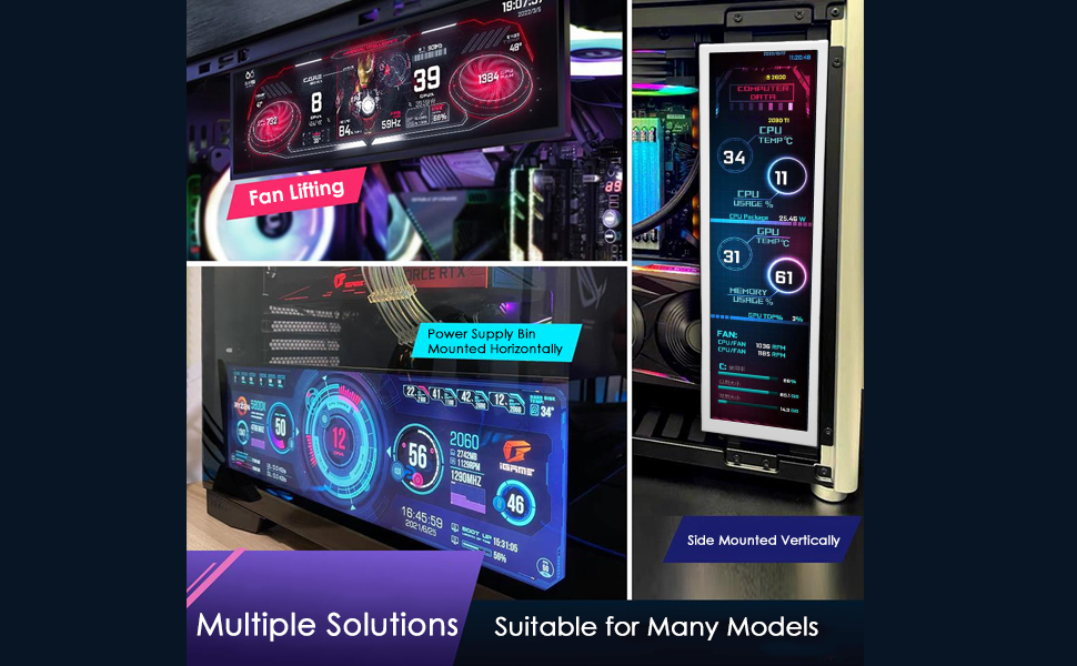 Amazon.com: GOWENIC 8.8in Computer Temp Monitor, AIDA64 PC CPU HDD Data Monitor, PC Sensor Panel ...