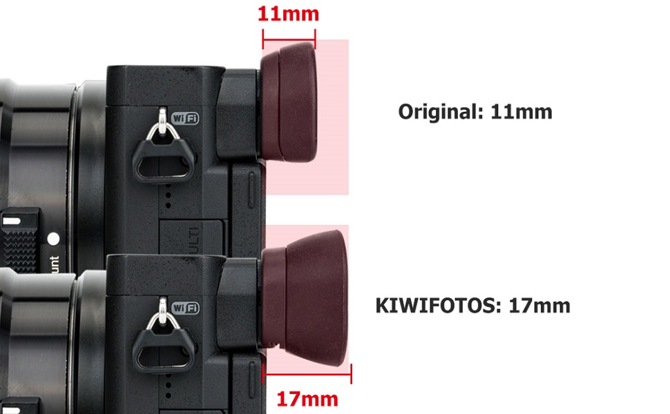 Amazon.com : Kiwifotos Soft Long FDA-EP17 Viewfinder Eyecup Eye Cup Eyepiece for Sony A6400 ...