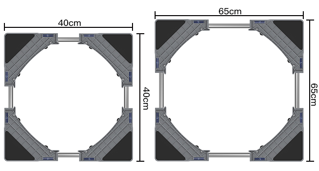 Amazon.co.jp: 洗濯機 台 冷蔵庫置き台 12足 洗濯機パン かさ上げ DEWEL 高さ調節可能 幅/奥行44.5～71cm 昇降可能 高さ18cm~20cm 目盛り 台座かさ上げ ...