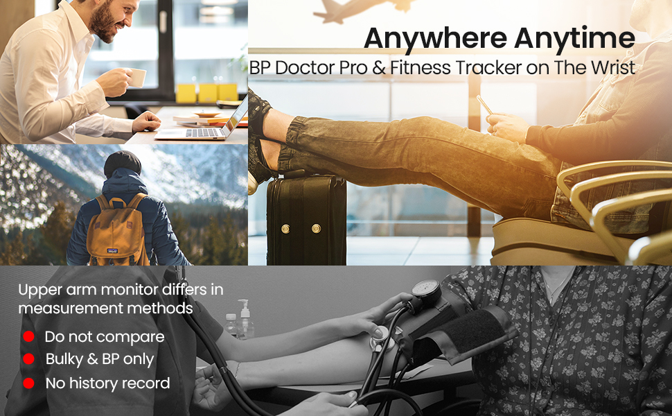 Amazon.com: YHE BP Doctor Pro,血壓手錶,附專利袖口,手腕 BP 顯示器,適用於血氧、HRV、心率、睡眠和運動追蹤,附應用程式(綠色) : 健康與家庭