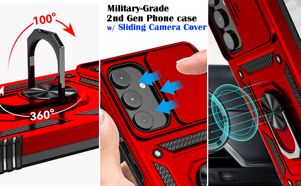 Amazon.com: Case for Samsung Galaxy A54 5G Protective Phone Case Navy Blue | with Slide Camera ...