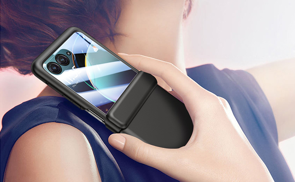 Amazon.com: YQODSZ for Motorola Razr+ 2023 Case with Hinge Protection, Built in Screen Protector ...