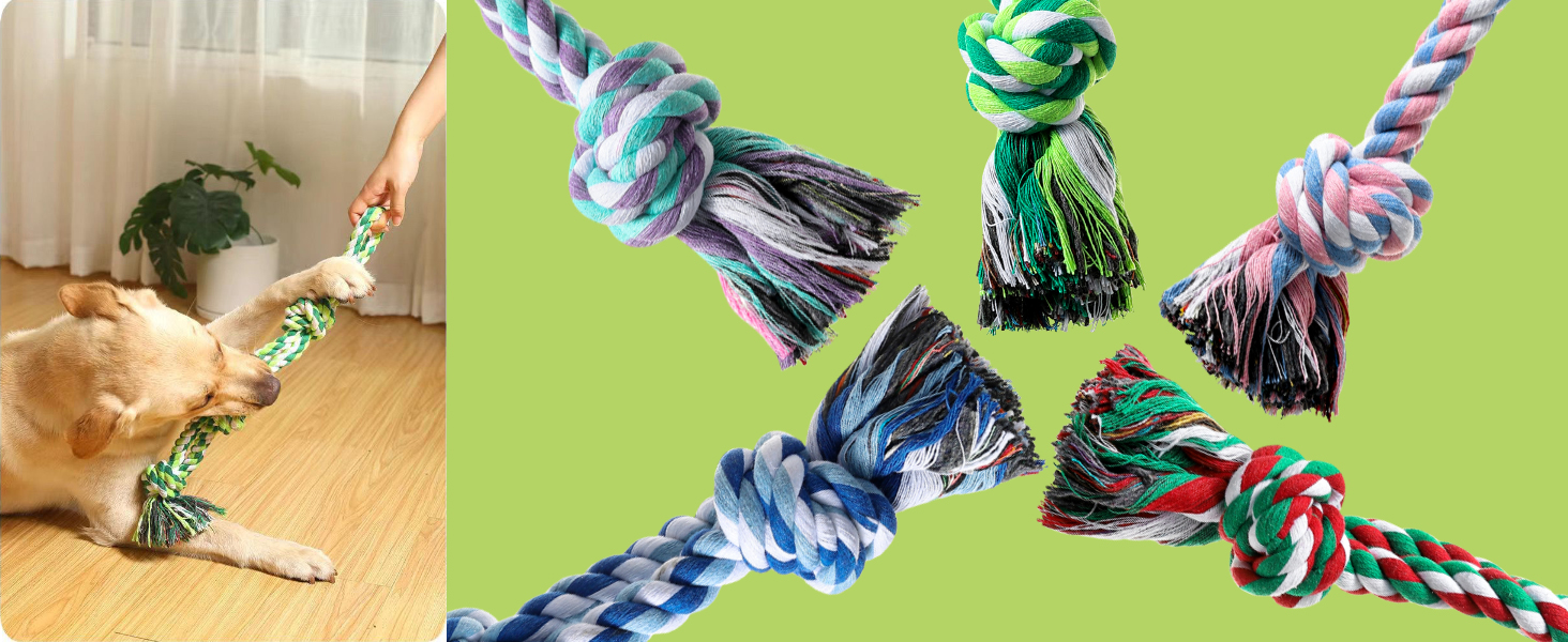 Pet Supplies : XIGOU Dog Rope Toy, 2 Pcs Indestructible Dogs Toys, Dog Chew Toys for Aggressive ...