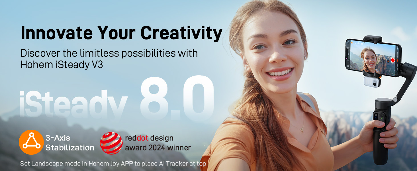 Amazon.com: hohem iSteady V3 Gimbal Stabilizer for iPhone, 3-Axis Phone ...