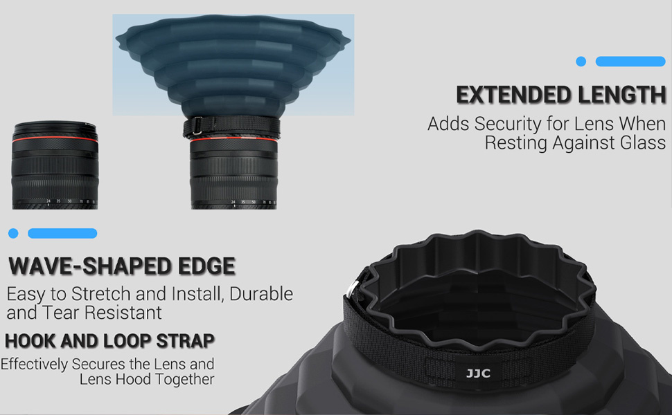 JJC Universal Anti-Reflective Silicone Lens Hood for 73mm~88mm Diameter Lens, Blocking ...