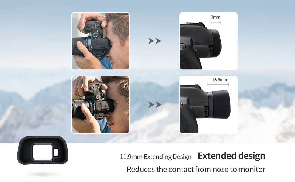Soft Silicon Camera Extend Eyecup Eyepiece for Canon EOS R7 EOSR7 Camera, Viewfinder Protector ...