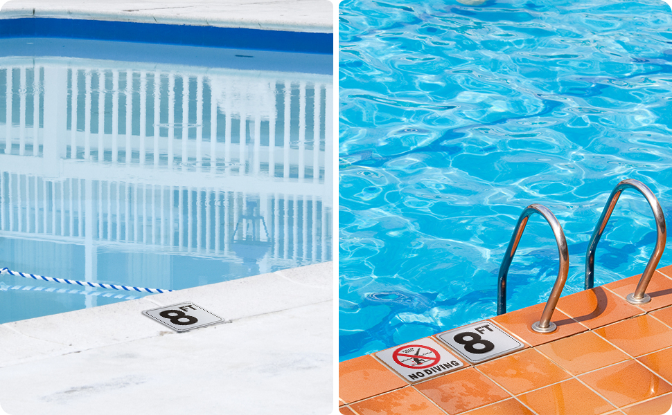 Amazon.com: MOLESS 8FT Pool Depth Marker Stickers – 6x6″ Anti-Slip Vinyl Tile Stickers for ...