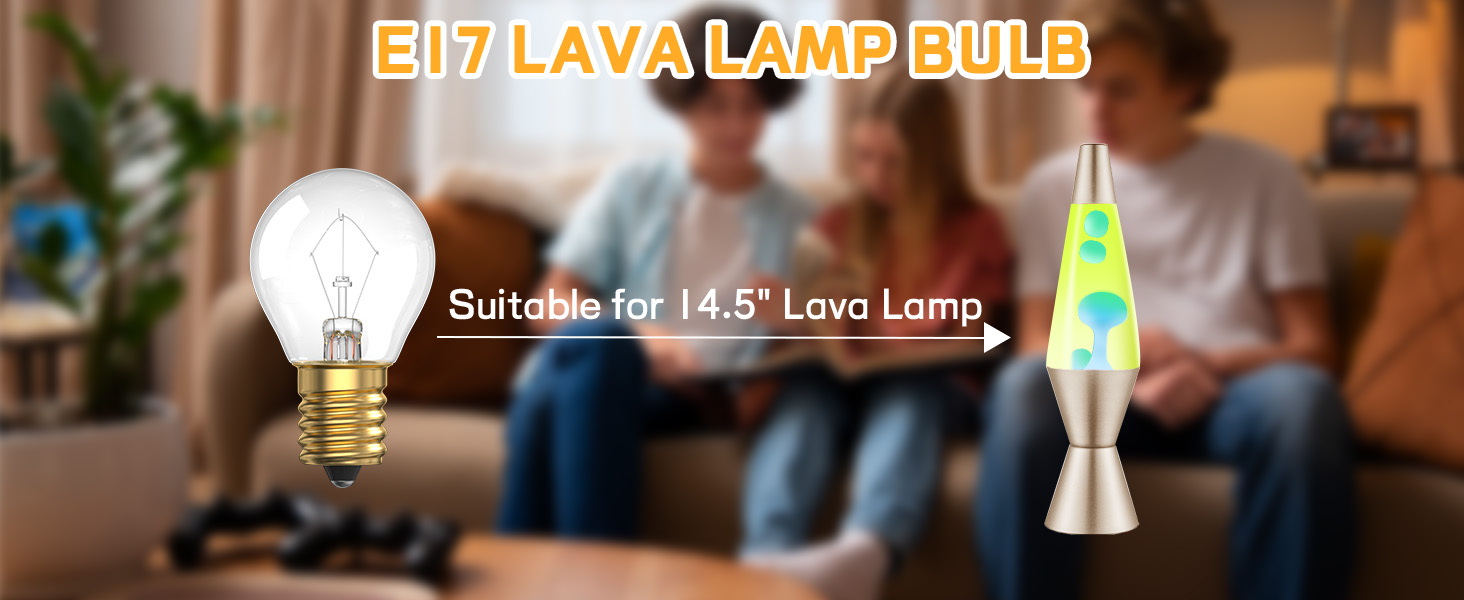 TobeBright 25W Lava Lamp Bulb, S11 E17 Base, 25W 120V for 14.5-Inch Lava Lamp Light Repalacement ...