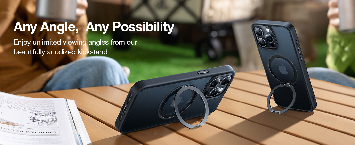 Amazon.com: TORRAS 360°Rotatable Ring for iPhone 15 Pro Case, Compatible with MagSafe 15 Pro ...