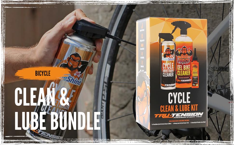 Tru Tension | Cycle Clean & Lube Bundle | Monkey Juice Bike Cleaning & Chain Care Kit | Bicycle ...