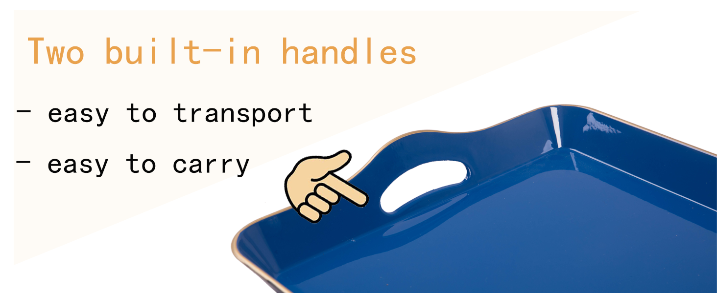 Amazon.com: MAONAME Melamine Serving Tray with Handles, Royal Blue ...