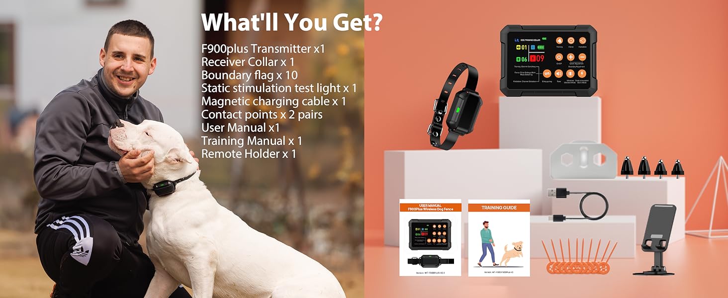 Amazon.com : PETHEY Wireless Dog Fence System for 3 Dogs Radar Electric Fence,10–120ft Range ...