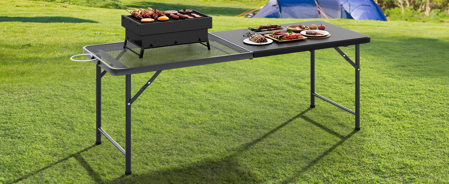 Amazon.com - YITAHOME 6Ft Metal Folding Table for Grill Portable 2-in-1 Design Folding Grill ...