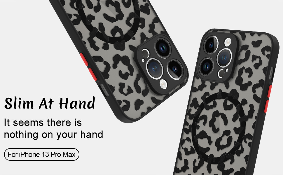Amazon.com: AIGOMARA for iPhone 13 Pro Max Case [Compatible with MagSafe] Black Leopard Pattern ...