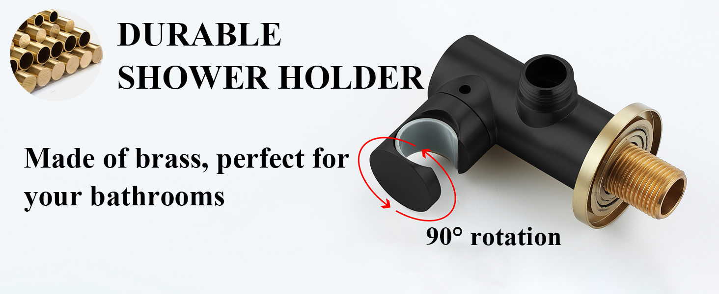 WRKMH Shower Faucet Set Black and Brushed Gold Rainfall Shower System Wall Mounted Shower ...