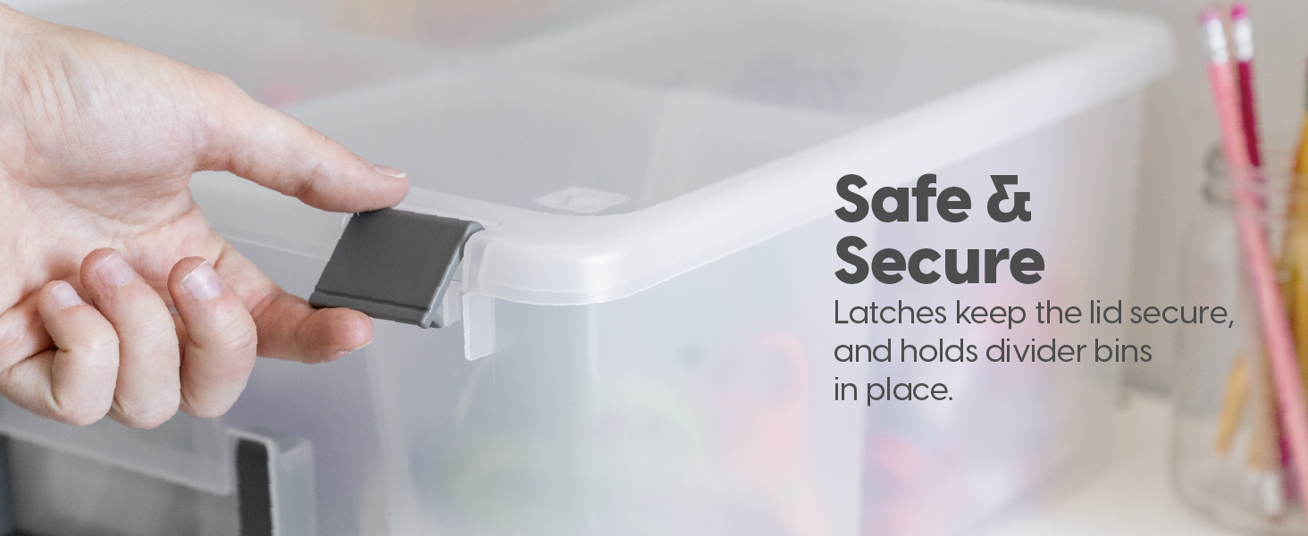 Amazon.com: IRIS USA 20 Quart Portable Clear Plastic Storage Bins with ...