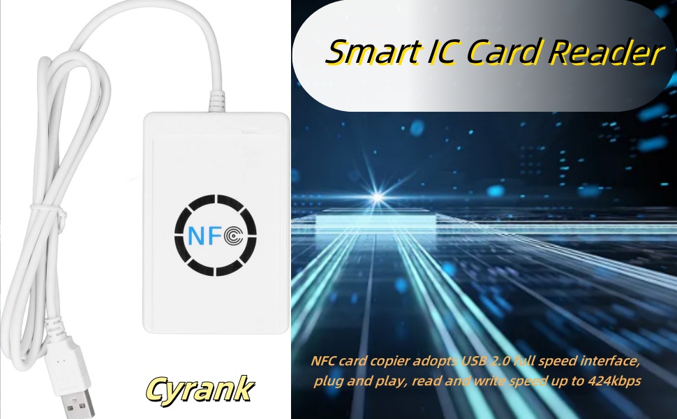 Amazon.com: Smart IC Card USB NFC Contactless Reader - 13.56MHz 424kbps NFC Writer : Electronics