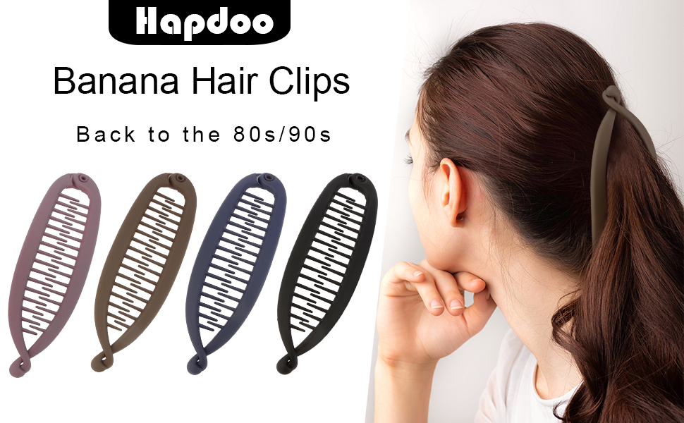 Amazon.com : Hapdoo Matte Banana Hair Clips for Thick and Thin Hair - Medium Strong Hold ...