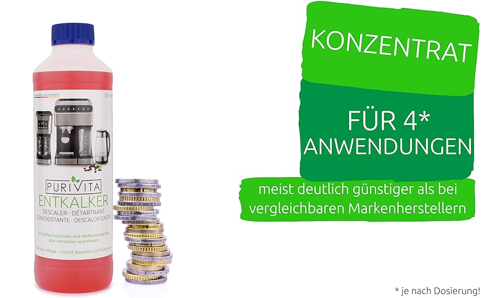 Purivita - Power Universal Entkalker für Kaffeevollautomaten - für alle bekannten Marken ...