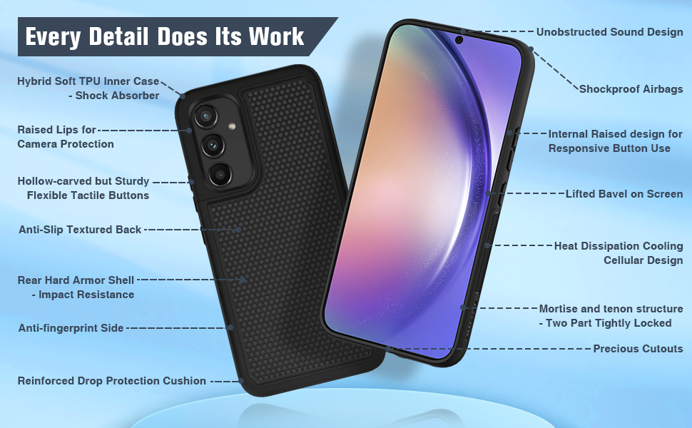 Amazon.com: FNTCASE for Samsung Galaxy A54 5G Case: Dual Layer Full Shockproof Protective ...