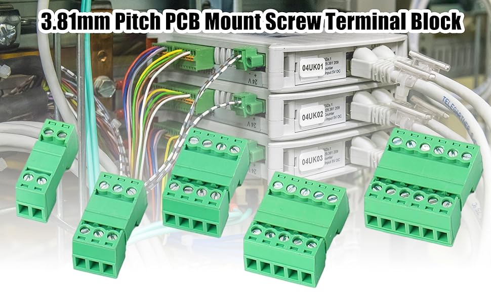 JHCBKFF 10 Set 2 Pin 3.81mm Pitch PCB Mount Screw Terminal Block ...
